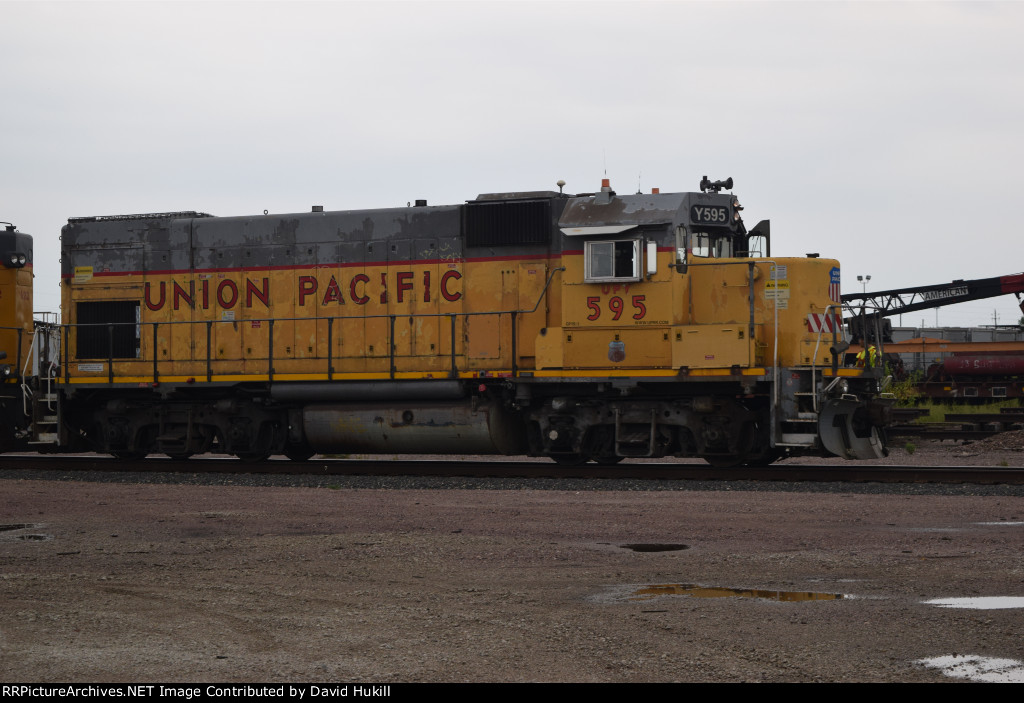 UP Engine Y595, Hull Ave Yard, Des Moines IA